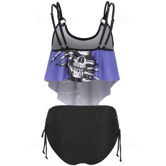 Moon Goddess Boutique | Swim | Skull Print Strappy Tankini Set Skeleton ...